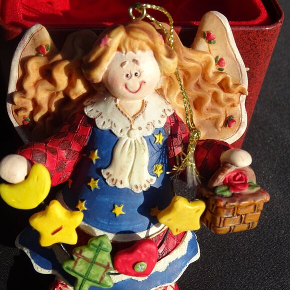 Source Unknown | Holiday | Christmas Ornament Angel With Movable Legs ...